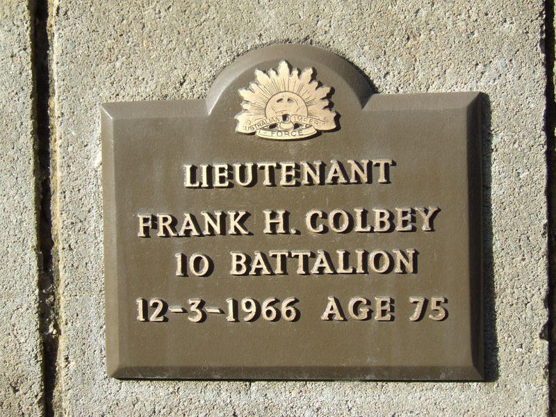 Virtual War Memorial | Frank Hammond COLBEY